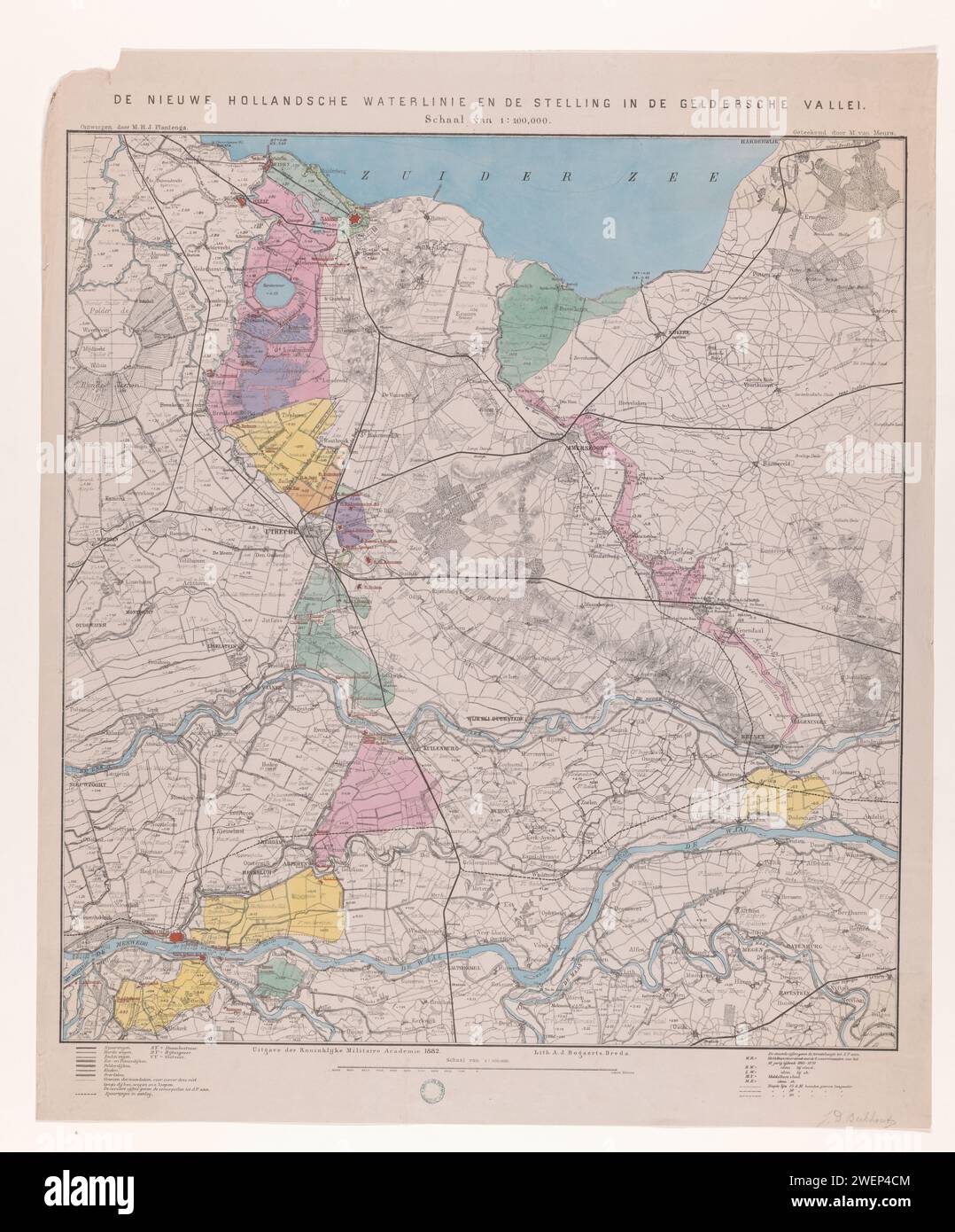 Map of the New Dutch Waterlinie, Adriaan Jan Bogaerts, After M. van Meurs, after Maria Hermana ...