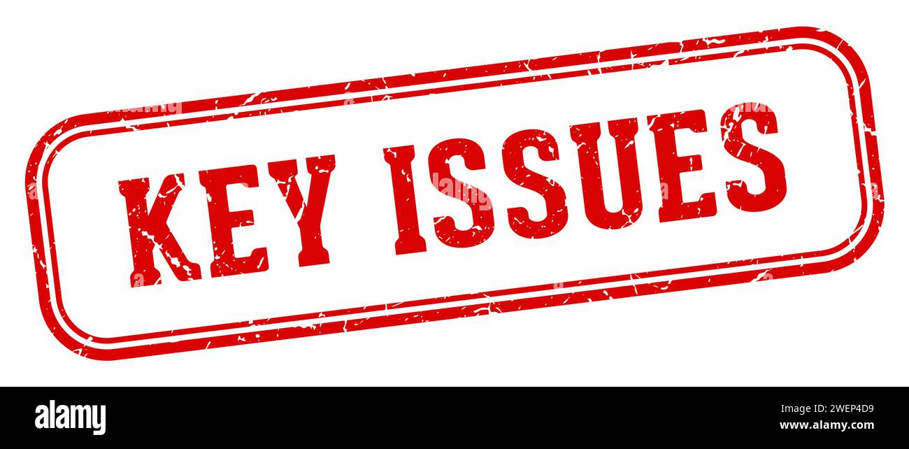 key issues stamp. key issues rectangular stamp isolated on white ...