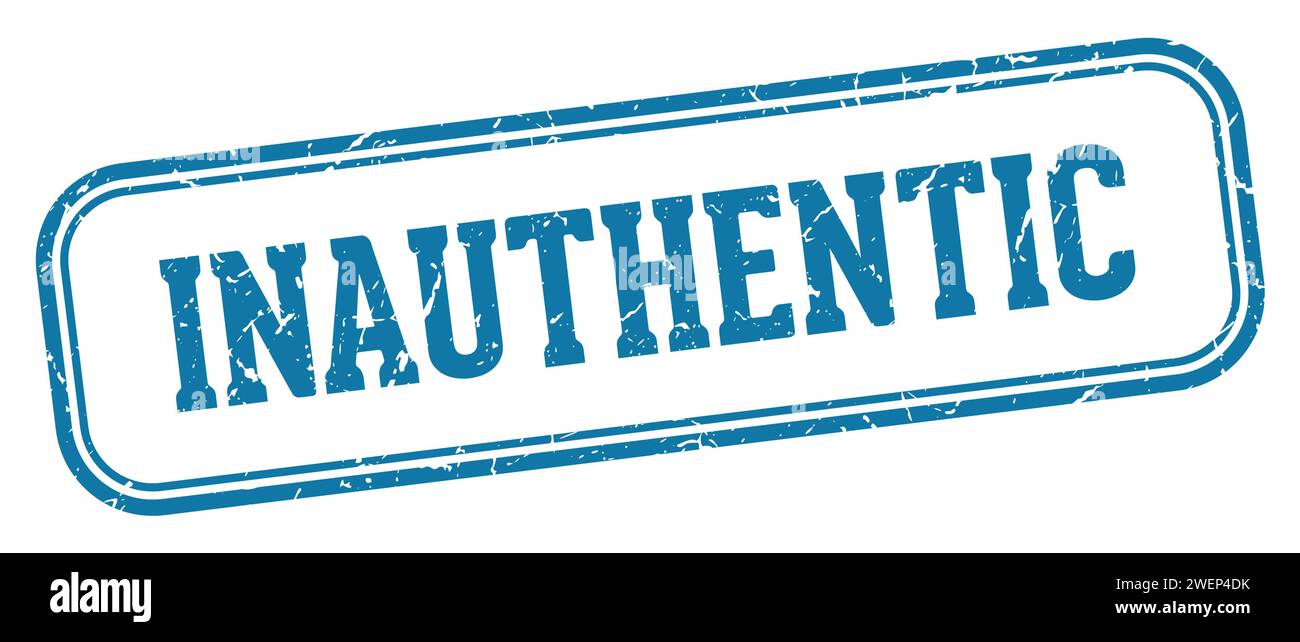 inauthentic stamp. inauthentic rectangular stamp isolated on white ...