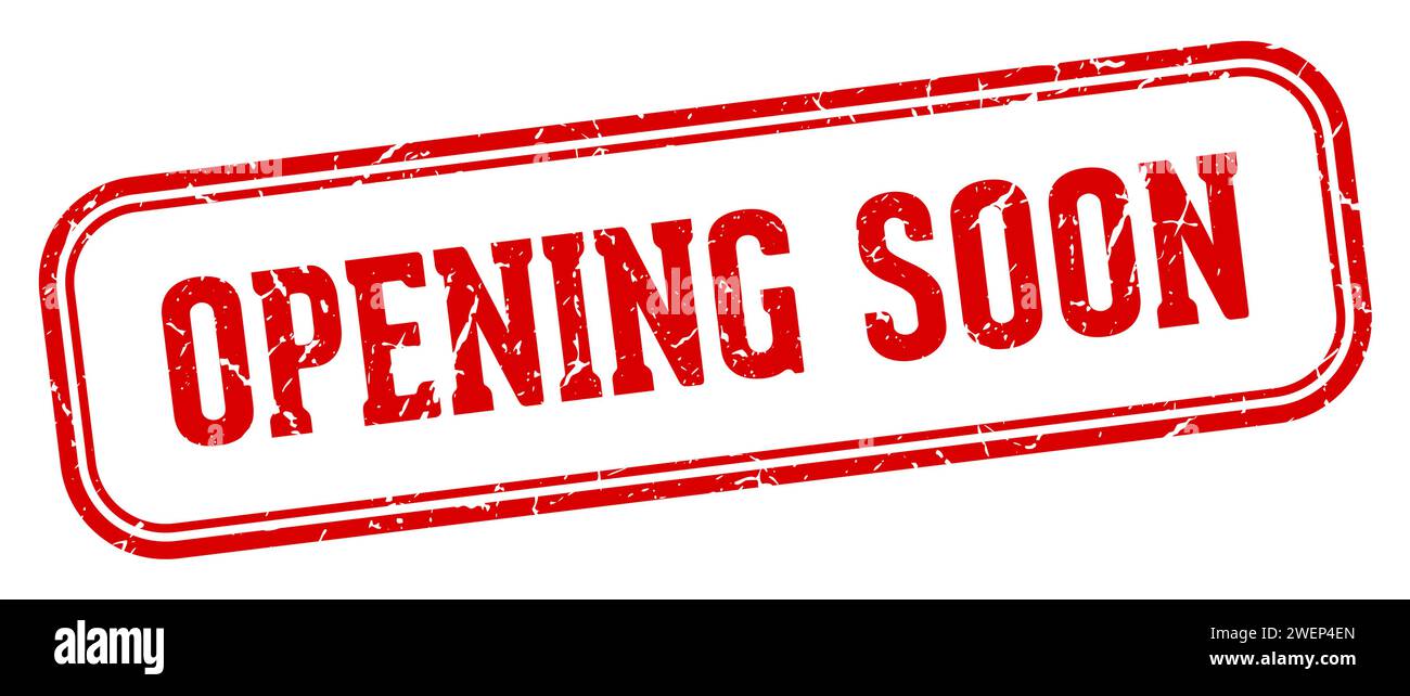 opening soon stamp. opening soon rectangular stamp isolated on white ...