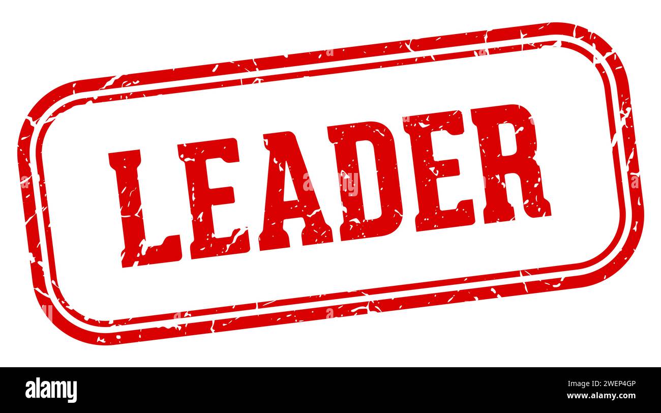 leader stamp. leader rectangular stamp isolated on white background ...