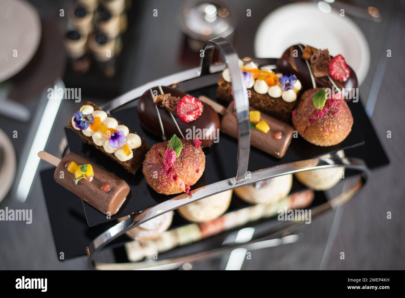 English home tea time with sweet desserts Stock Photo - Alamy