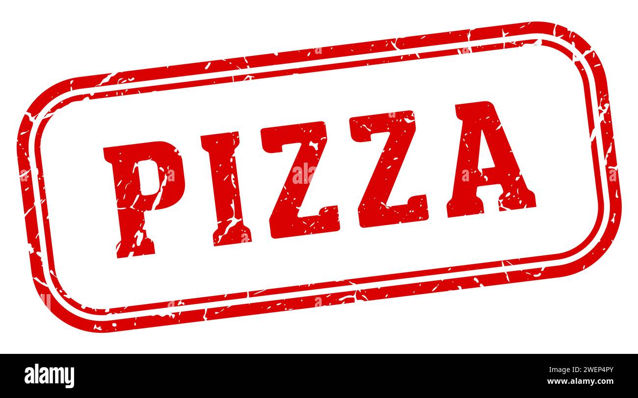 pizza stamp. pizza rectangular stamp isolated on white background Stock ...