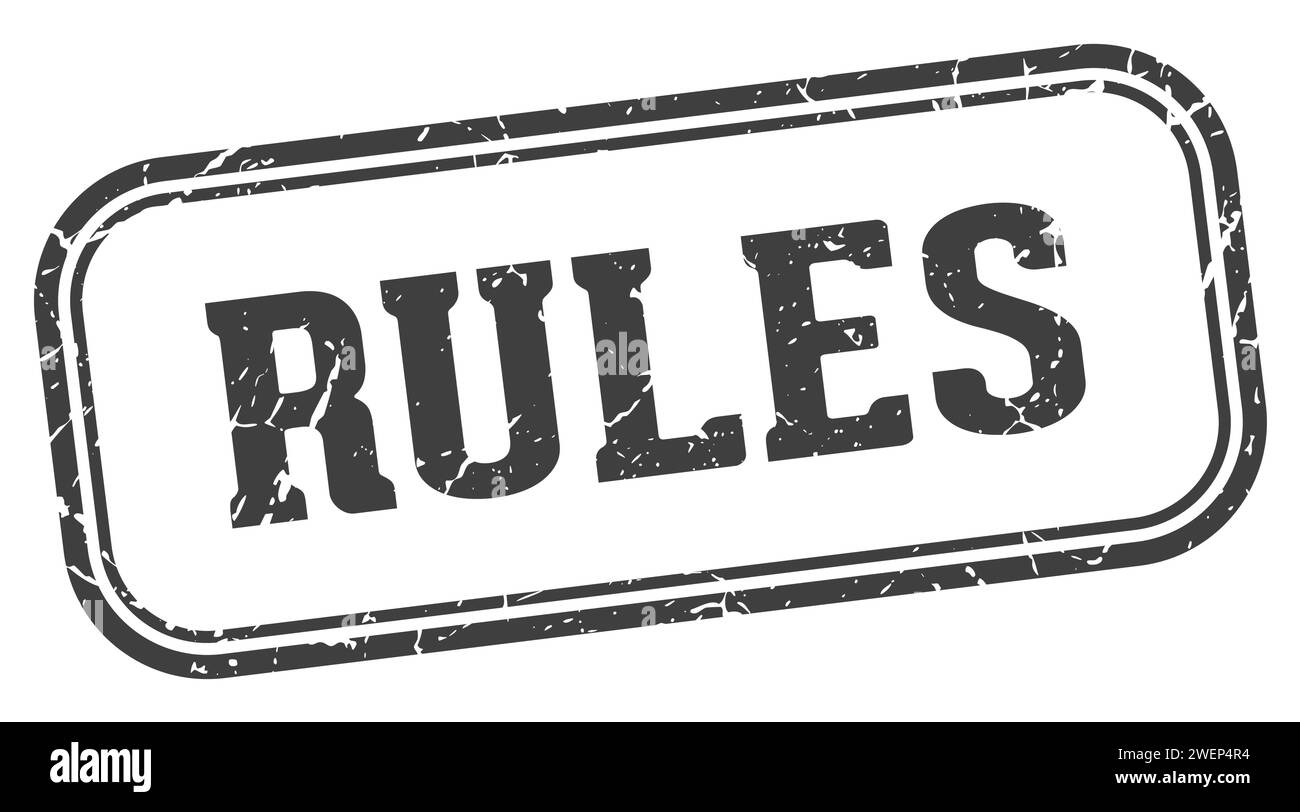 rules stamp. rules rectangular stamp isolated on white background Stock ...