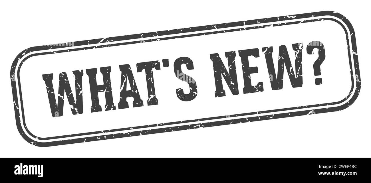 what's new? stamp. what's new? rectangular stamp isolated on white ...