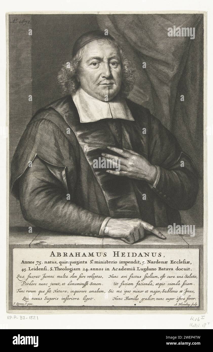 Portrait of Abraham Heidanus, Abraham BLOTELING, After Jan Lievens ...