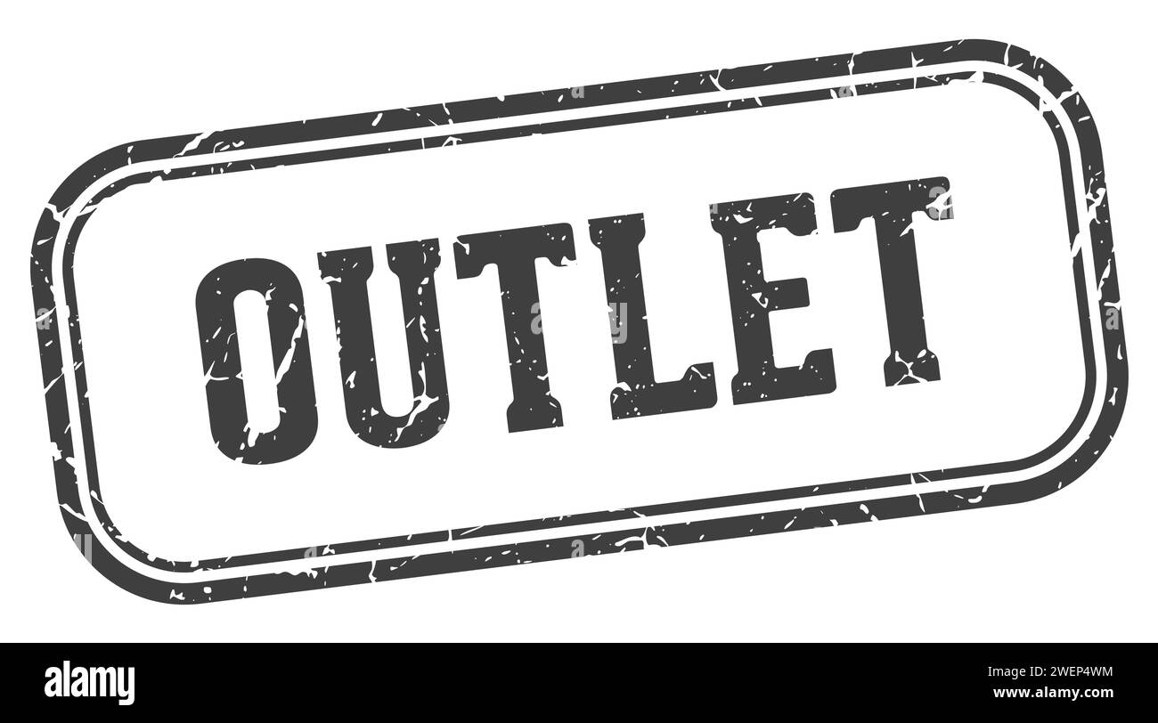 outlet stamp. outlet rectangular stamp isolated on white background ...