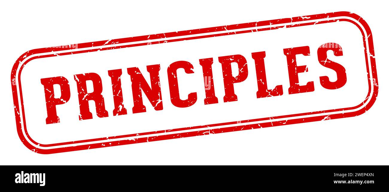 principles stamp. principles rectangular stamp isolated on white ...