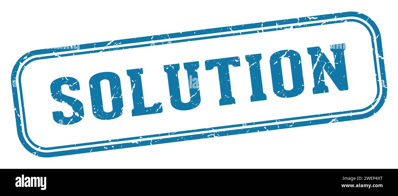 solution stamp. solution rectangular stamp isolated on white background ...