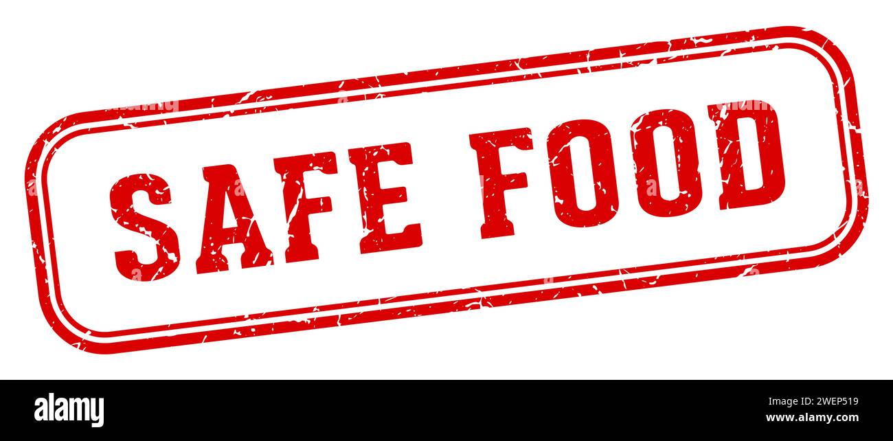 safe food stamp. safe food rectangular stamp isolated on white ...