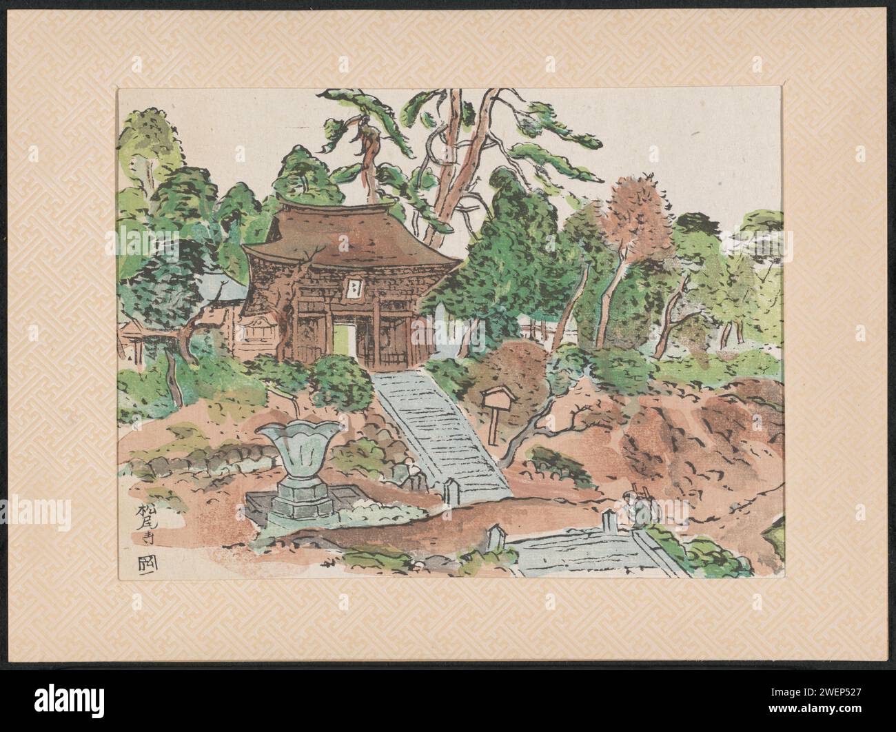 De Matsunodera Paste, c. 1920 - c. 1930 print View of the Matsunoda ...