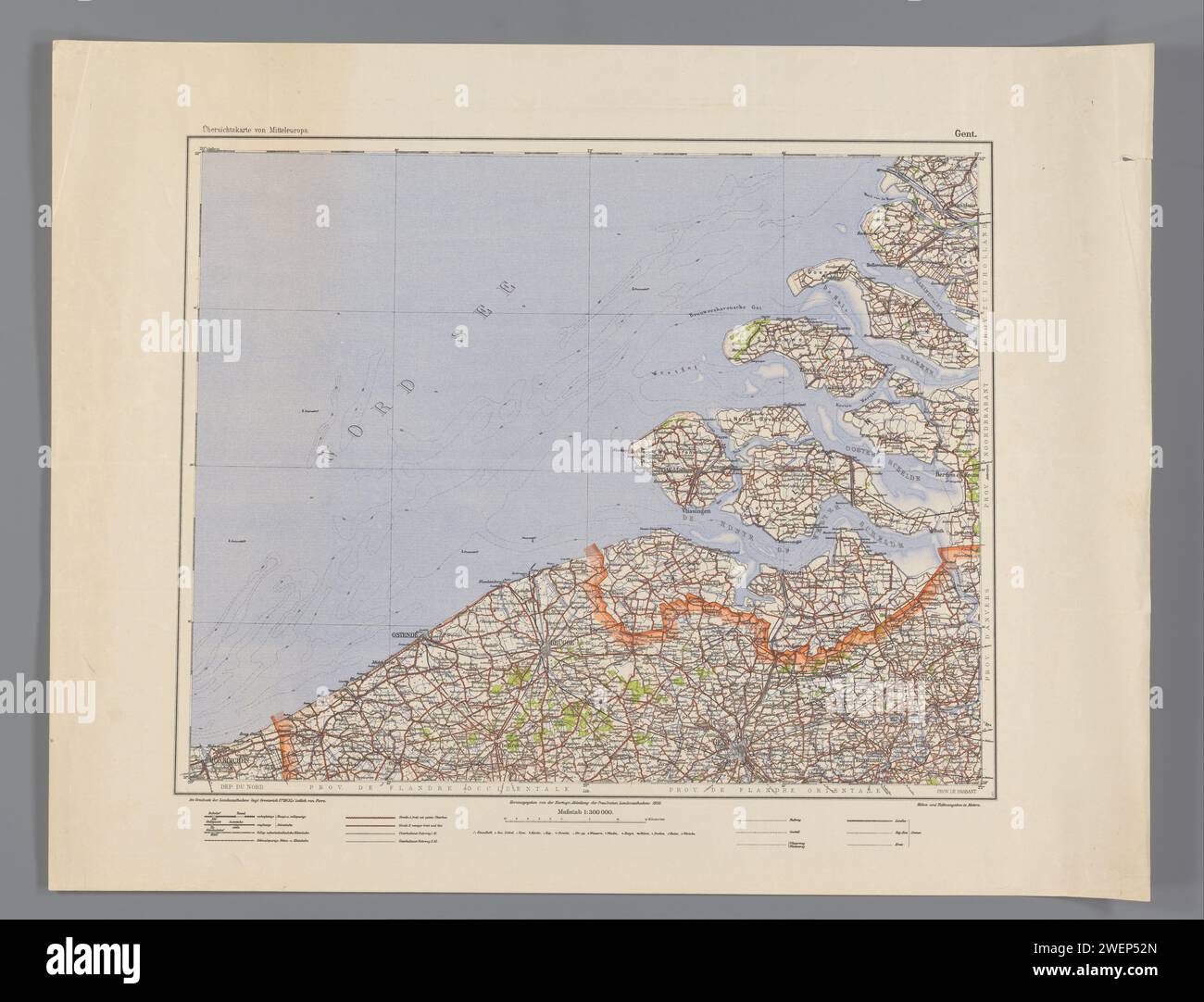 Map of Zeeland and a part of Flanders, Anonymous, 1909 print Map of ...