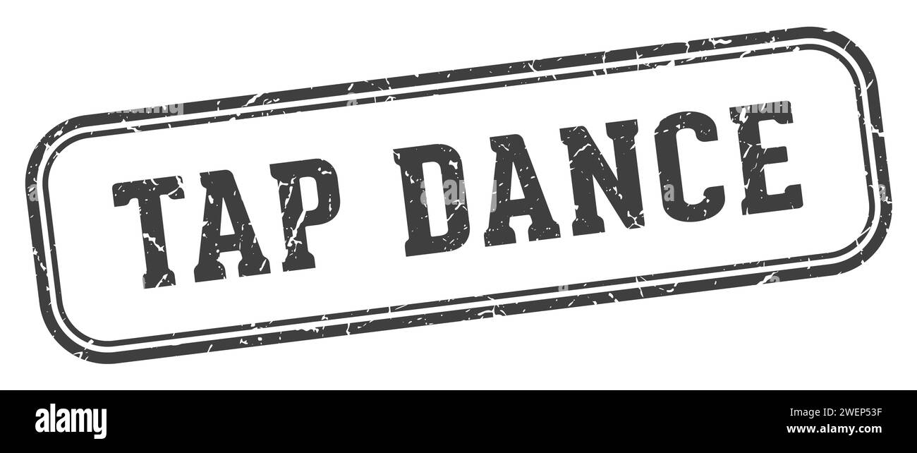 tap dance stamp. tap dance rectangular stamp isolated on white ...