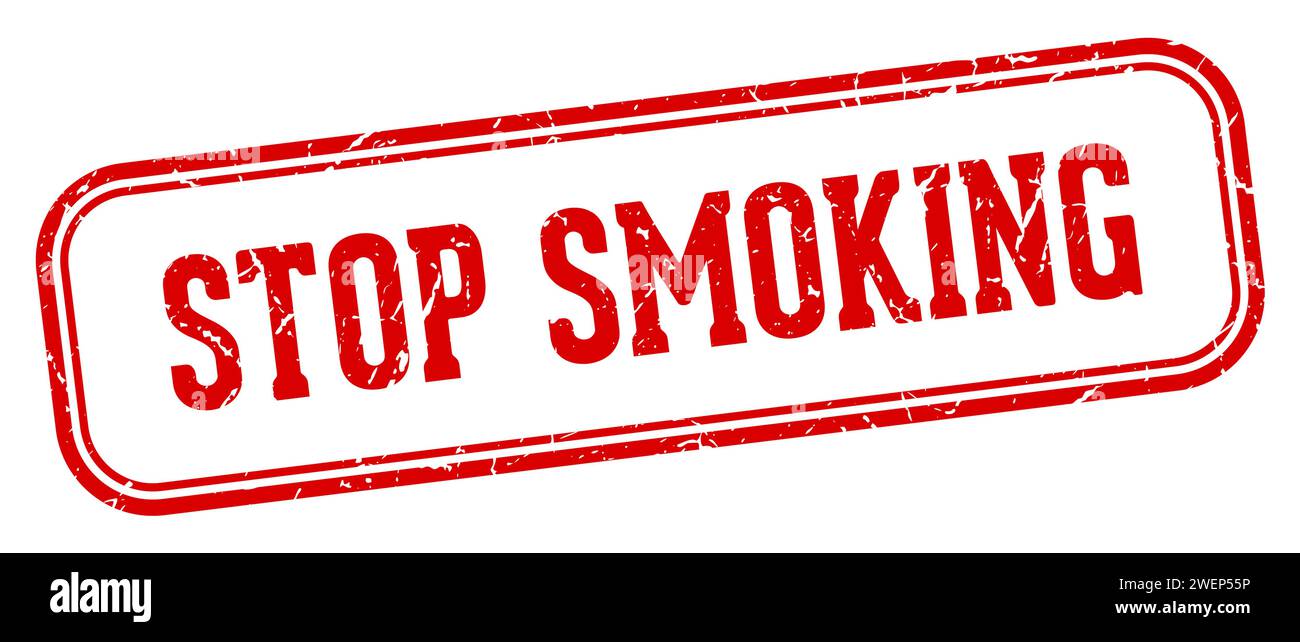 stop smoking stamp. stop smoking rectangular stamp isolated on white ...