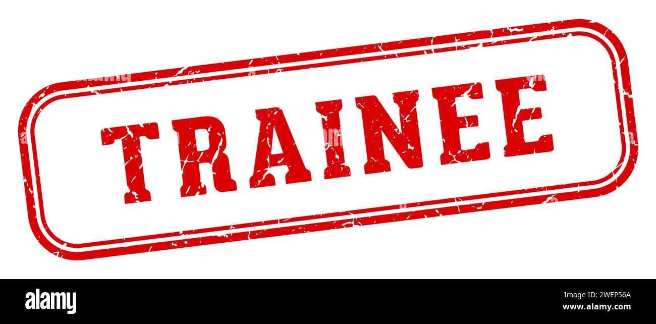 trainee stamp. trainee rectangular stamp isolated on white background ...