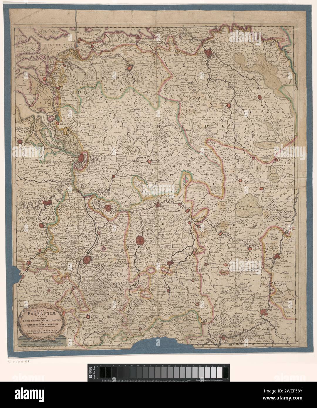 Map of the Duchy Brabant, Anonymous, in or after 1684 - 1717 print Map of the southern part of ...