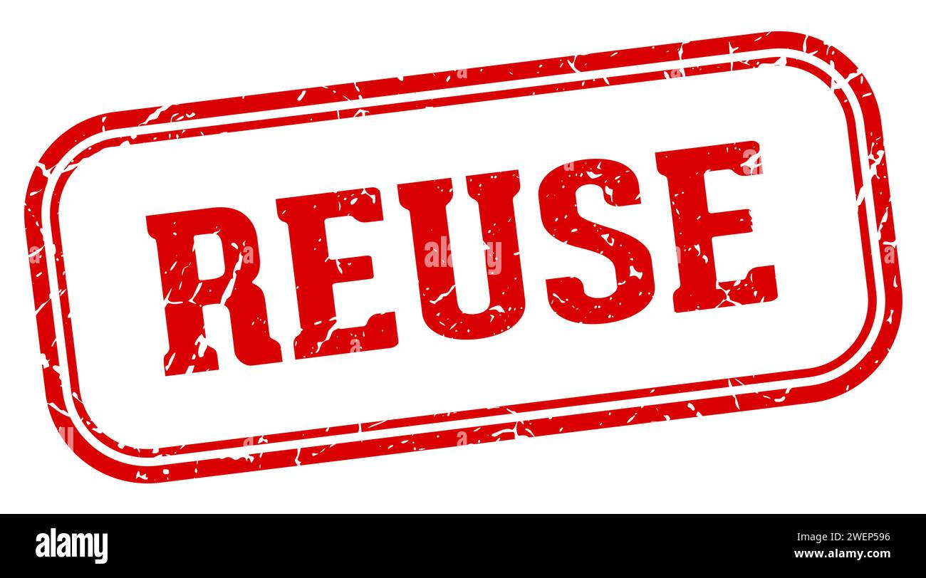 reuse stamp. reuse rectangular stamp isolated on white background Stock ...