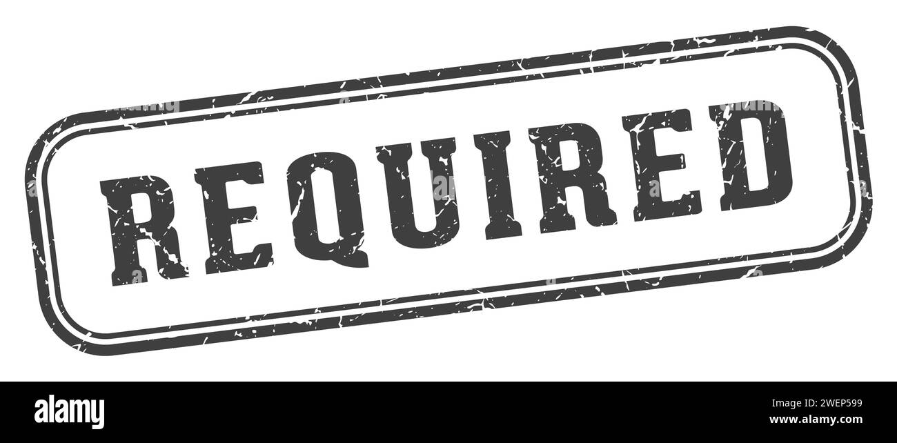 required stamp. required rectangular stamp isolated on white background ...
