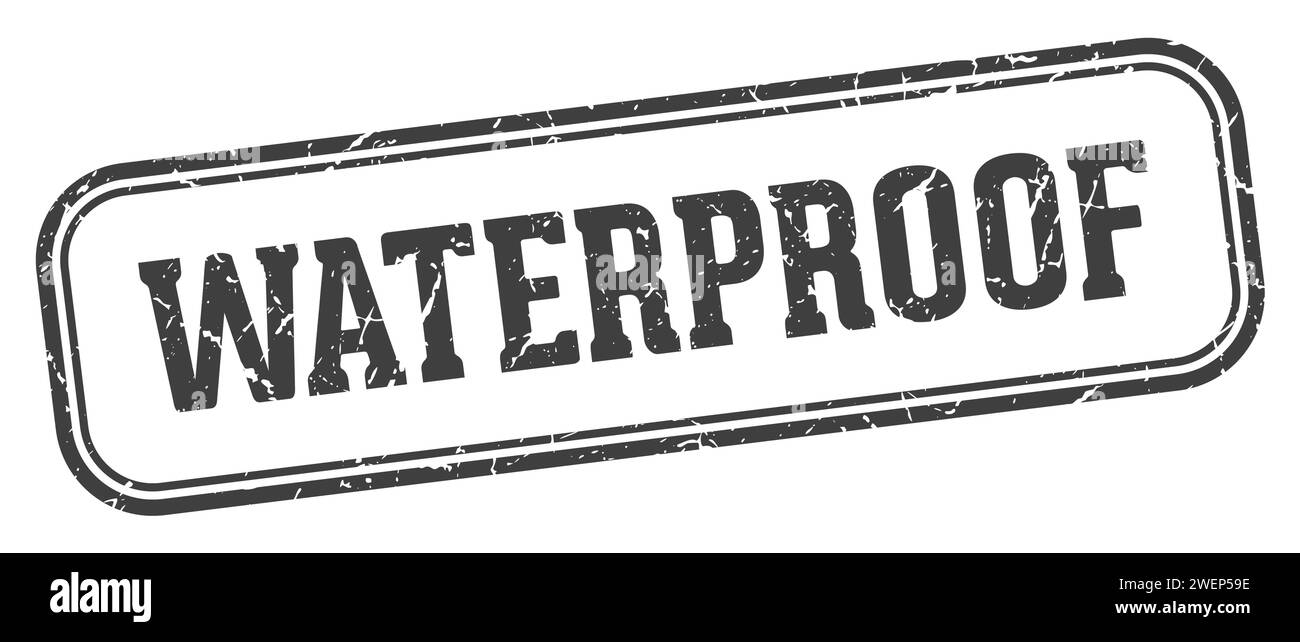 waterproof stamp. waterproof rectangular stamp isolated on white ...