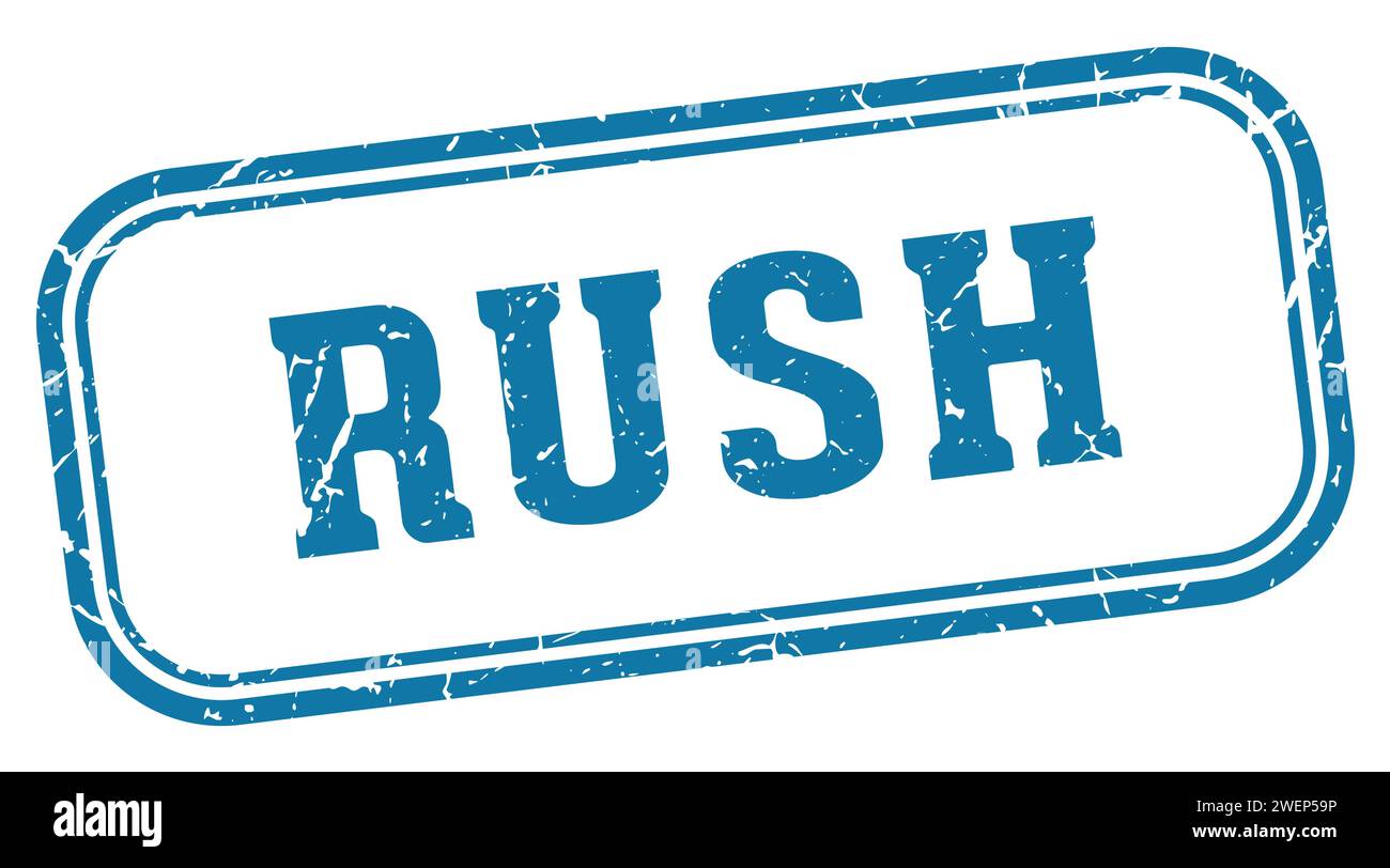 rush stamp. rush rectangular stamp isolated on white background Stock ...