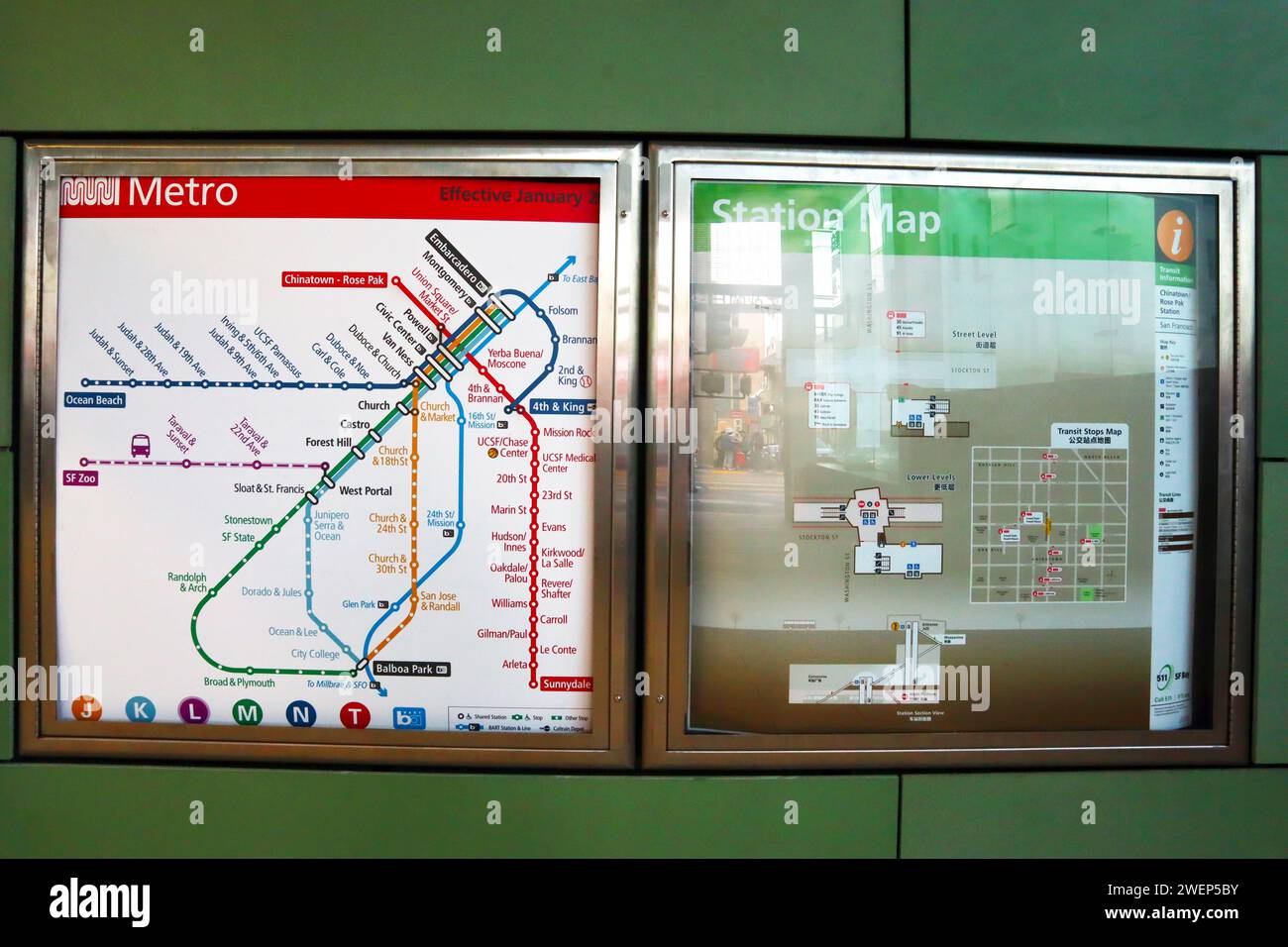 San Francisco, California: SFMTA MUNI Metro Light Rail transit ...