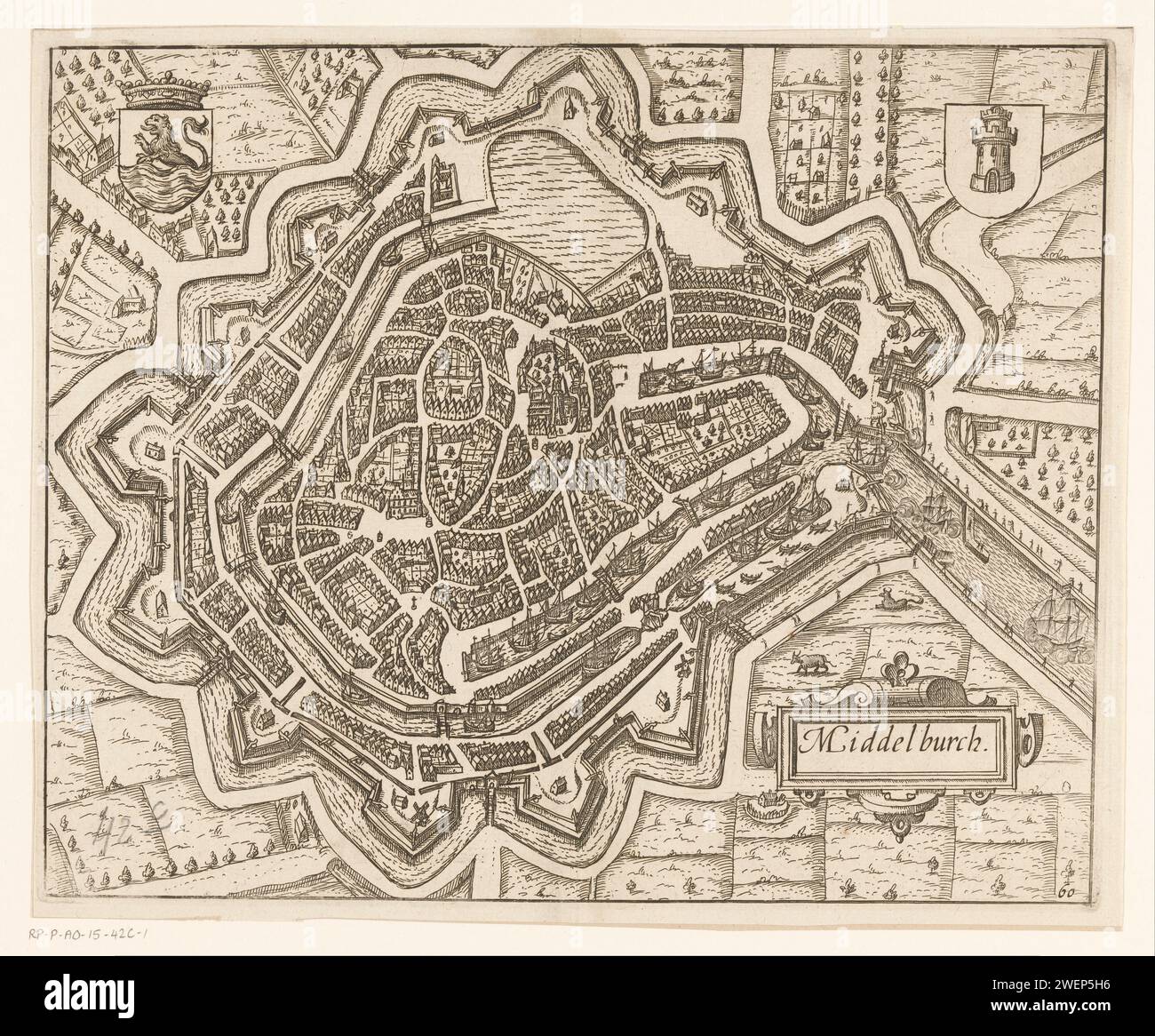 Map of Middelburg, Anonymous, 1609 - 1648 print Map in a nutshell ...