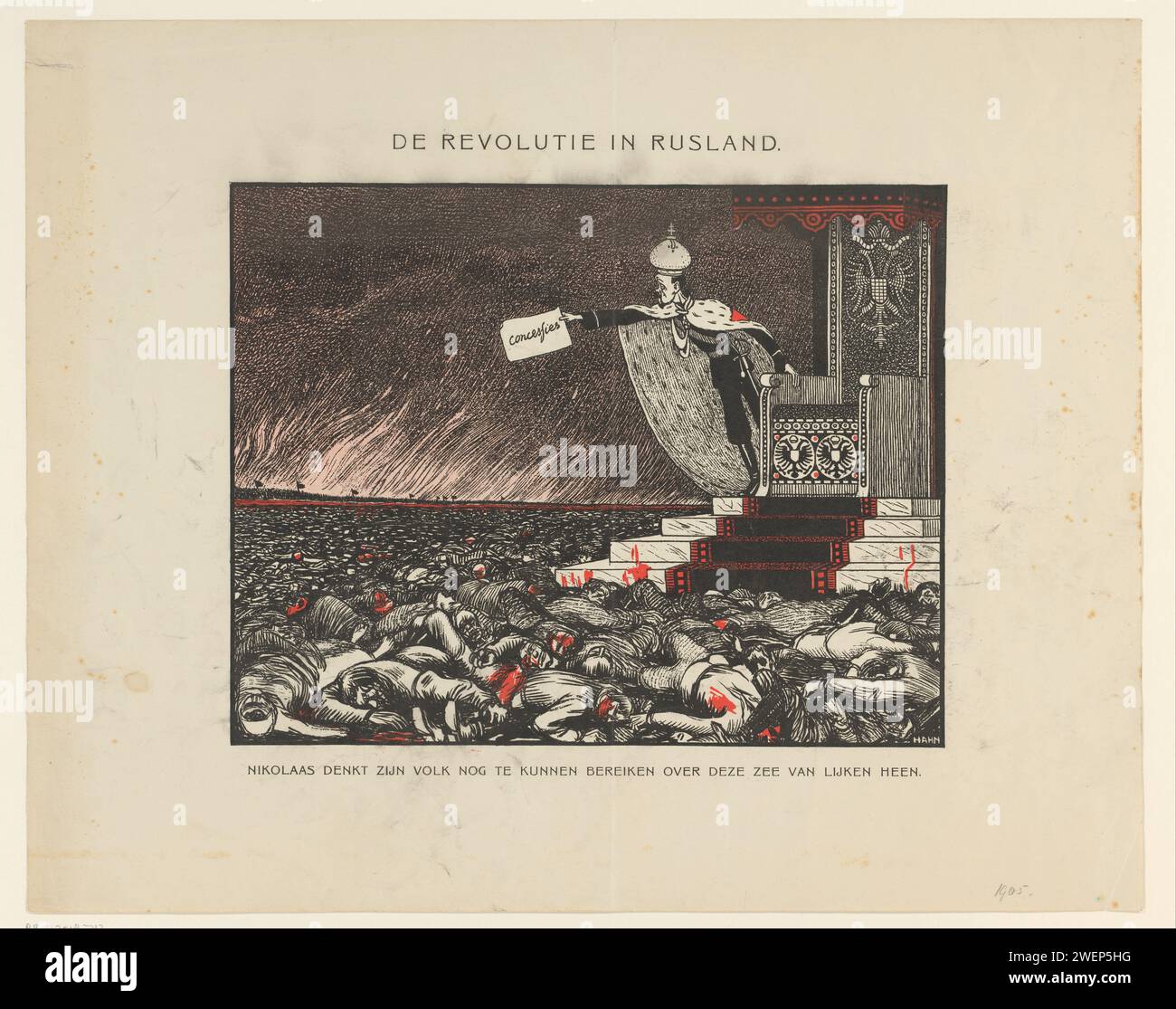 Bloody oppression by Tsar Nicolaas II of the 1905 Revolution, Anonymous ...