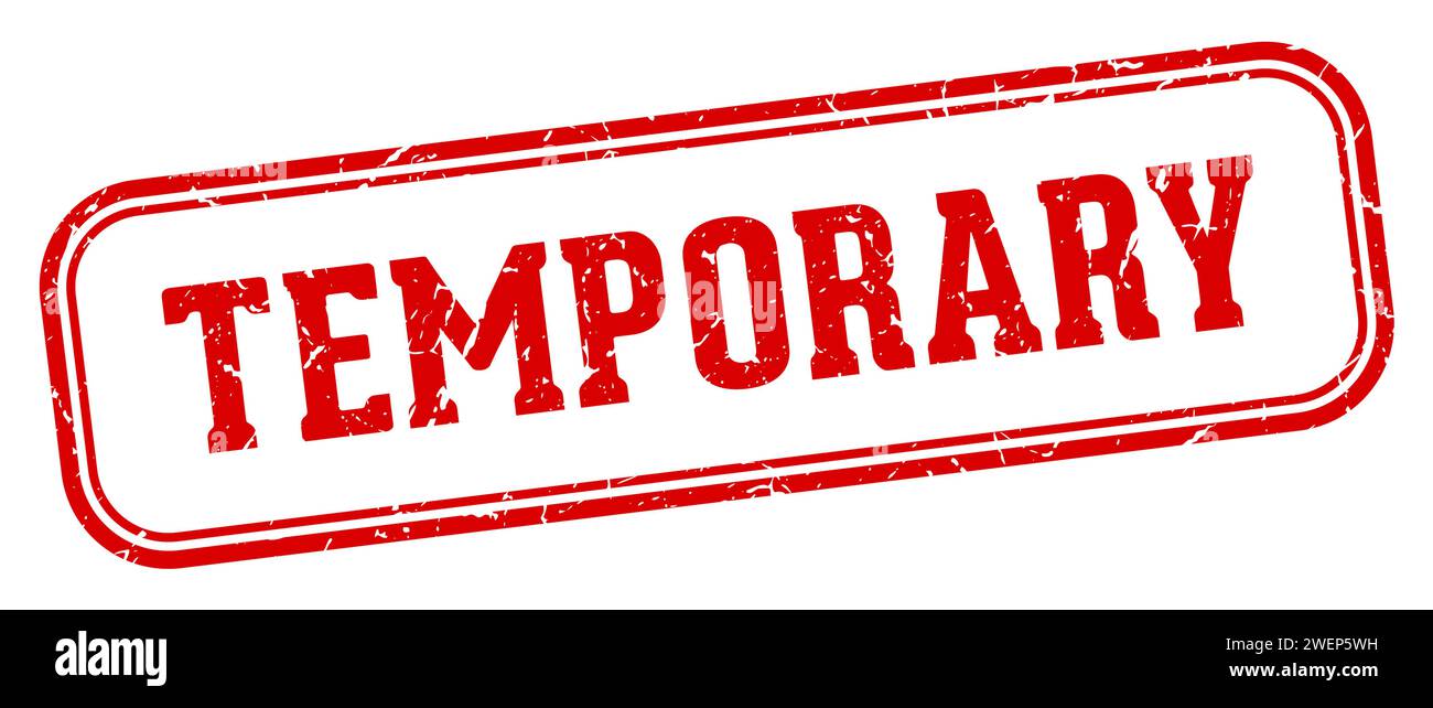 temporary stamp. temporary rectangular stamp isolated on white ...