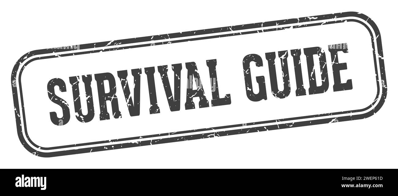 survival guide stamp. survival guide rectangular stamp isolated on ...