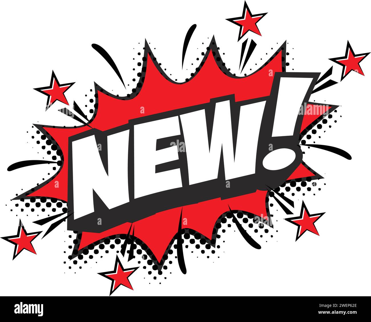 New! Comic speech bubble. Sale, promo, discount, arrival lettering ...