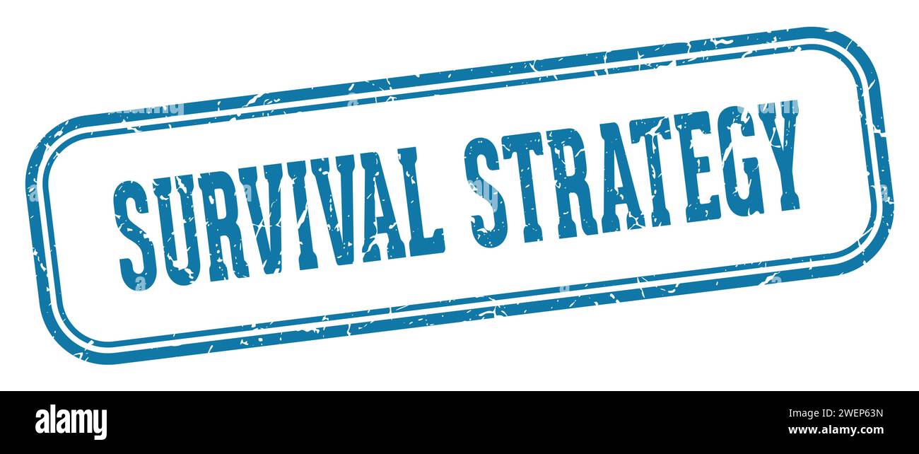 survival strategy stamp. survival strategy rectangular stamp isolated ...