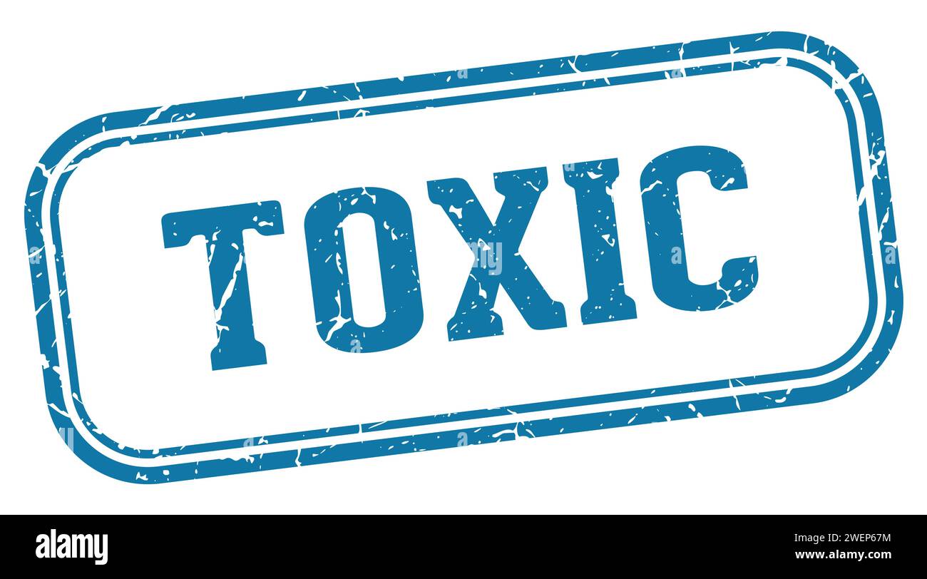 toxic stamp. toxic rectangular stamp isolated on white background Stock ...