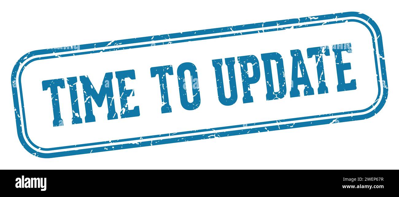 time to update stamp. time to update rectangular stamp isolated on ...