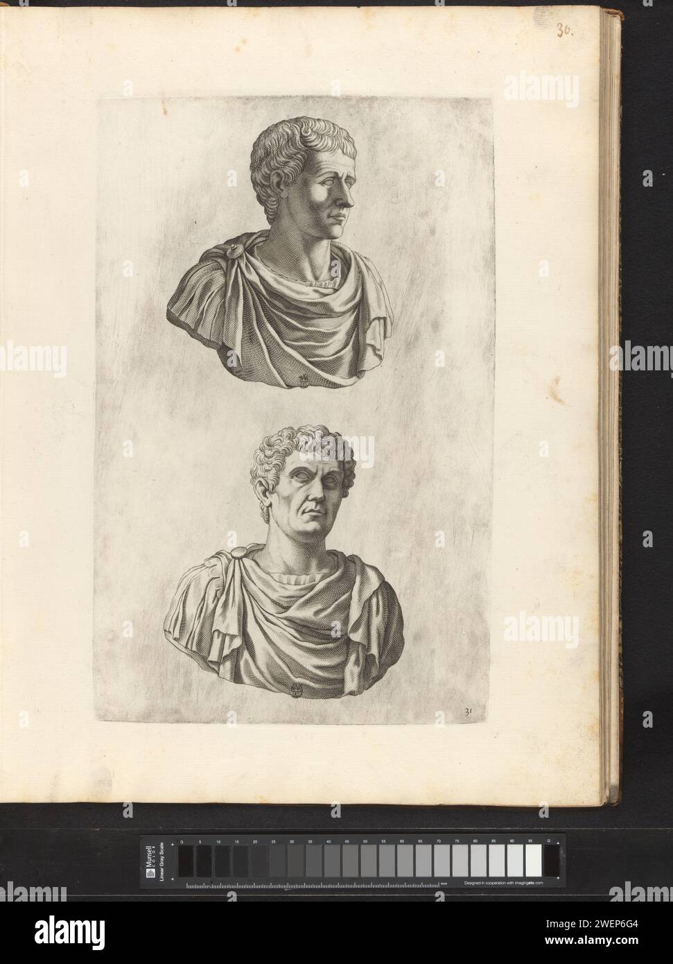 Bustes van Plato in Diogenes, 1636 - 1647 print Two Roman sculptures ...
