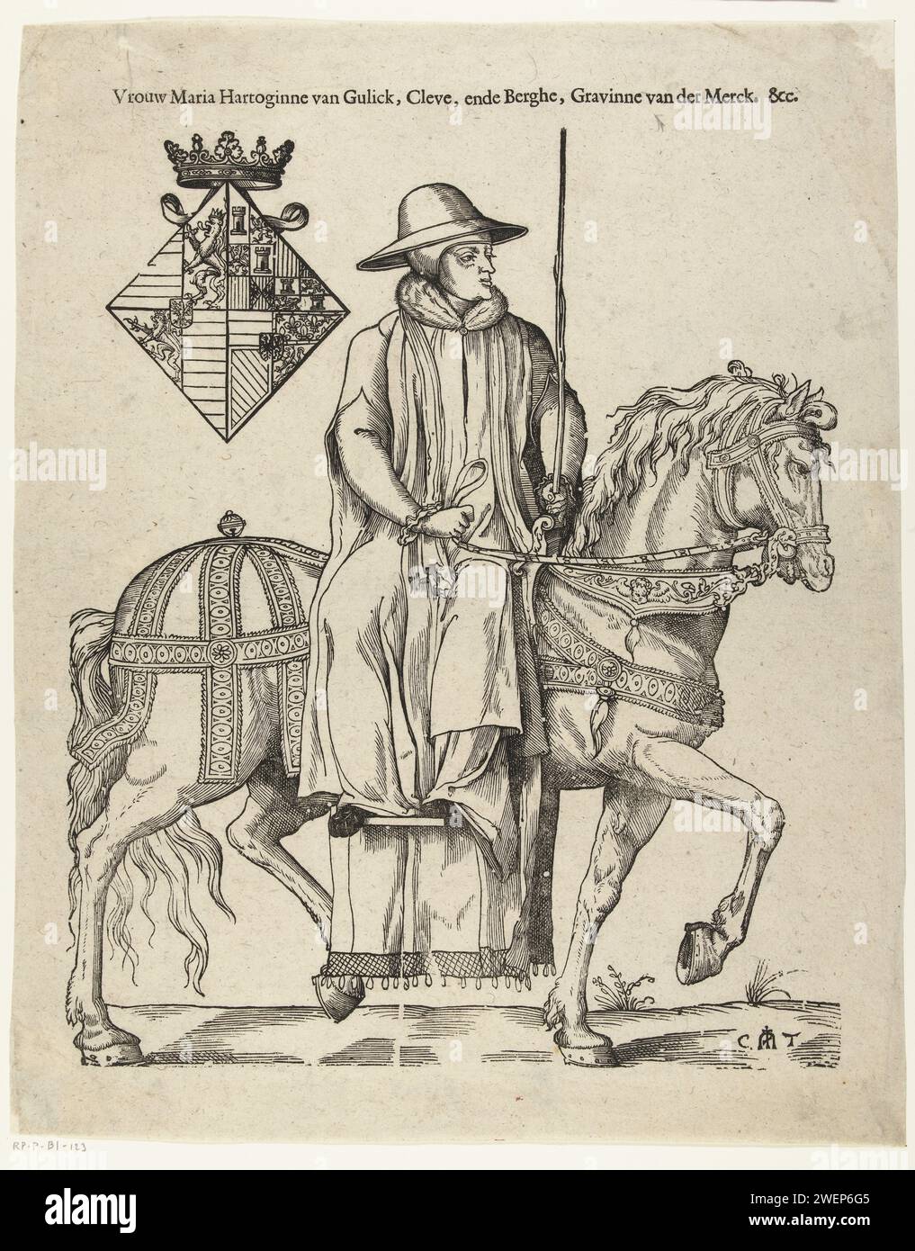 Portrait of Maria van Gulik on Horse, Cornelis Anthonisz., 1700 - 1800 ...