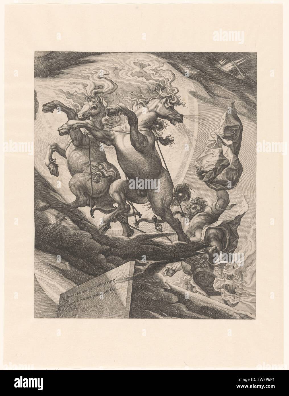 Elia in de Vurige Wagen, Matthäus Greuter, After Wendel Dietterlin (I ...