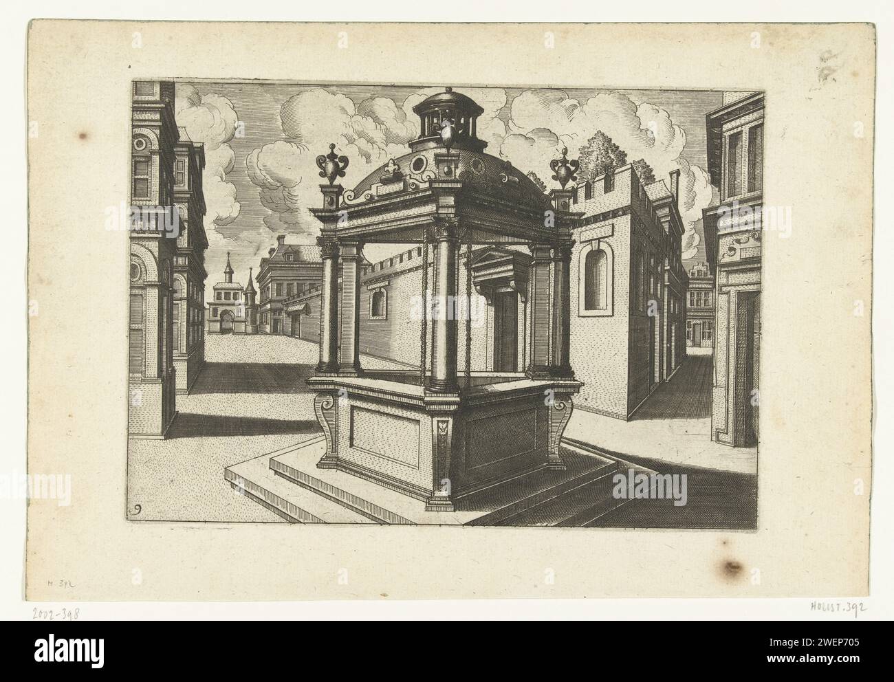 Triangular water well with dome on Klein Plein, Johannes or Lucas van ...