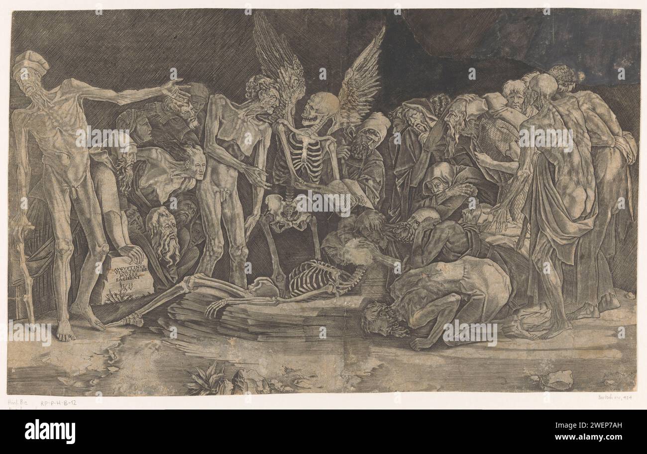 Skeletten, Venetian Agostino, After Baccio Bandinelli, Florentine Red ...