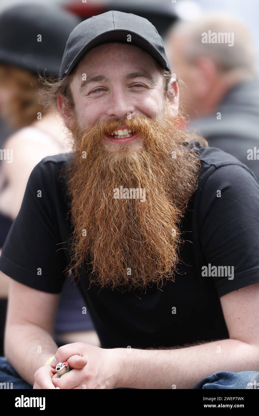 Long hair beard smile hi-res stock photography and images - Alamy
