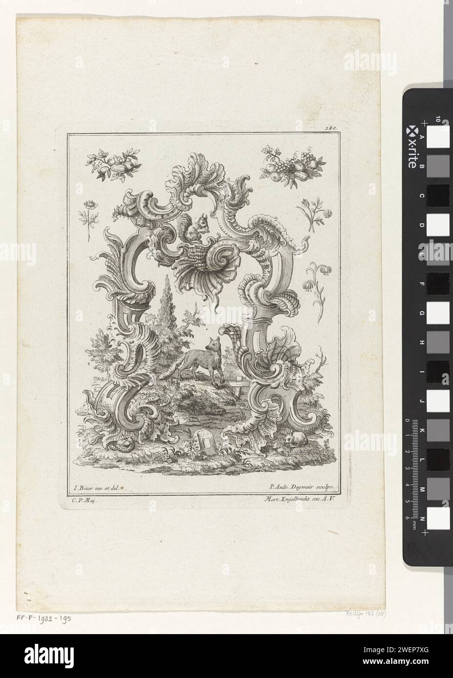 Rocaille with birds, 1719 - 1749 print The element air. Different bird ...