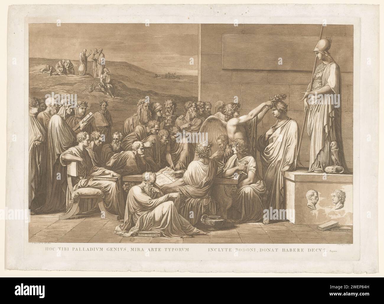 Allegorical glorification of the book printer Giovanni Battista Bodoni ...