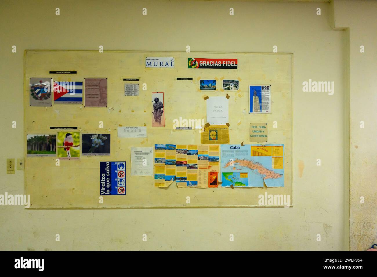 mural in inter-provincial bus station terminal, santa clara city, cuba ...