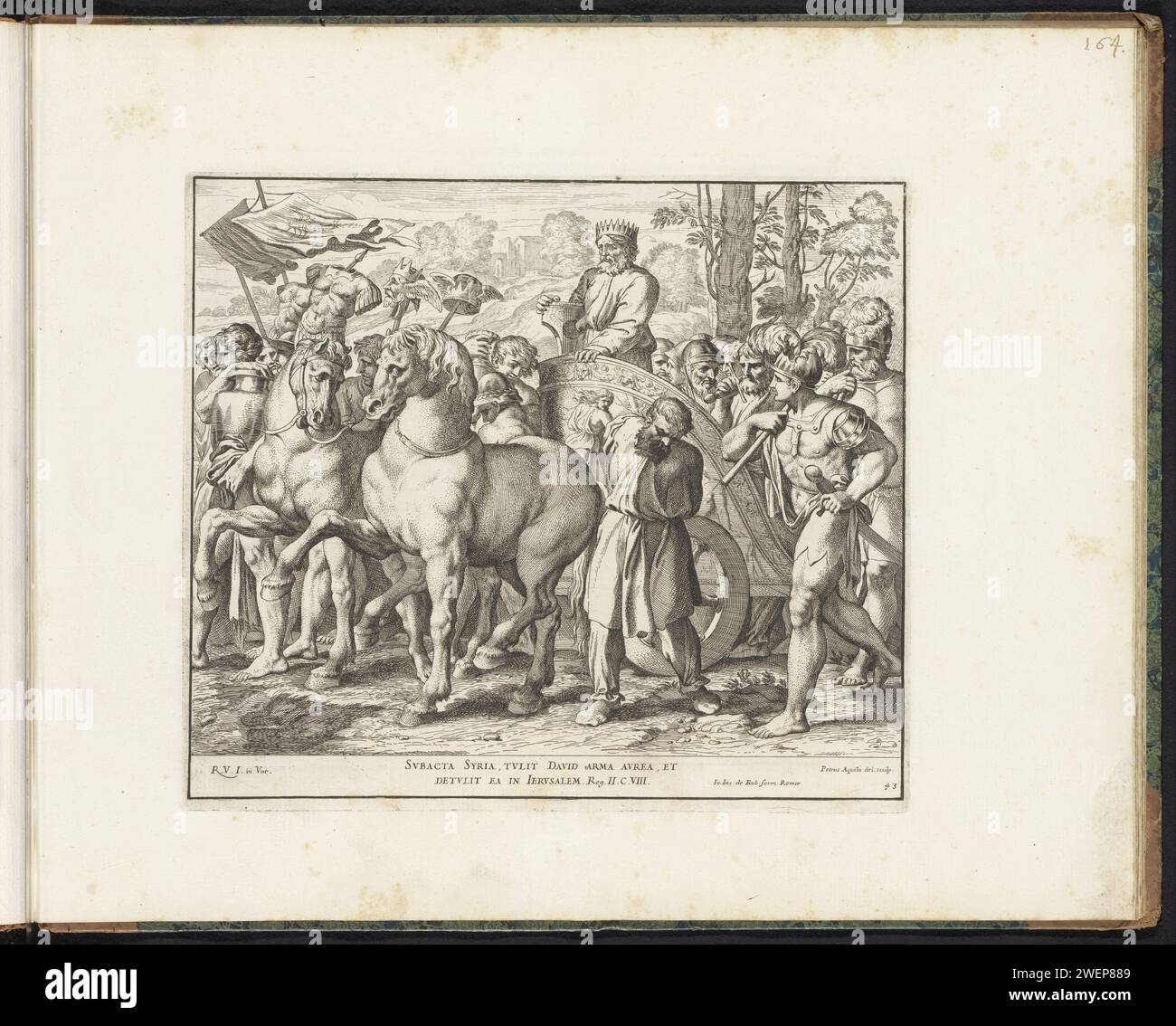 David returns to Jerusalem, Pietro Aquila, After Rafaël, 1675 print ...