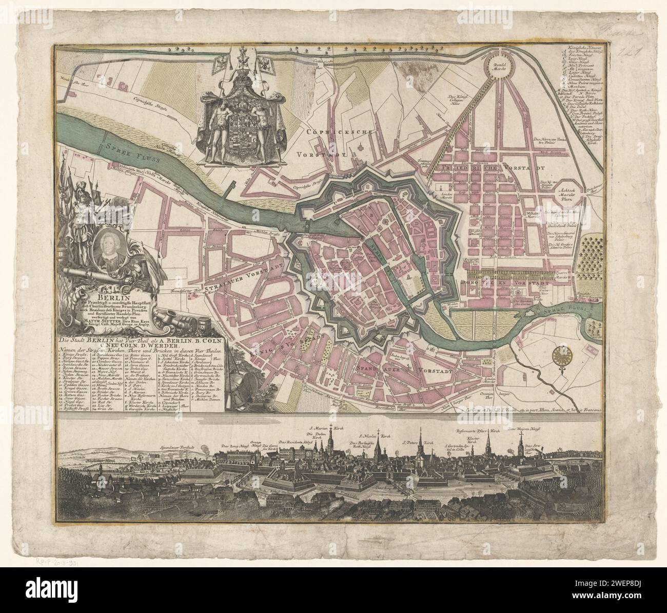 View of Berlin, Matthaeus Seutter (III), 1707 - 1757 print paper ...