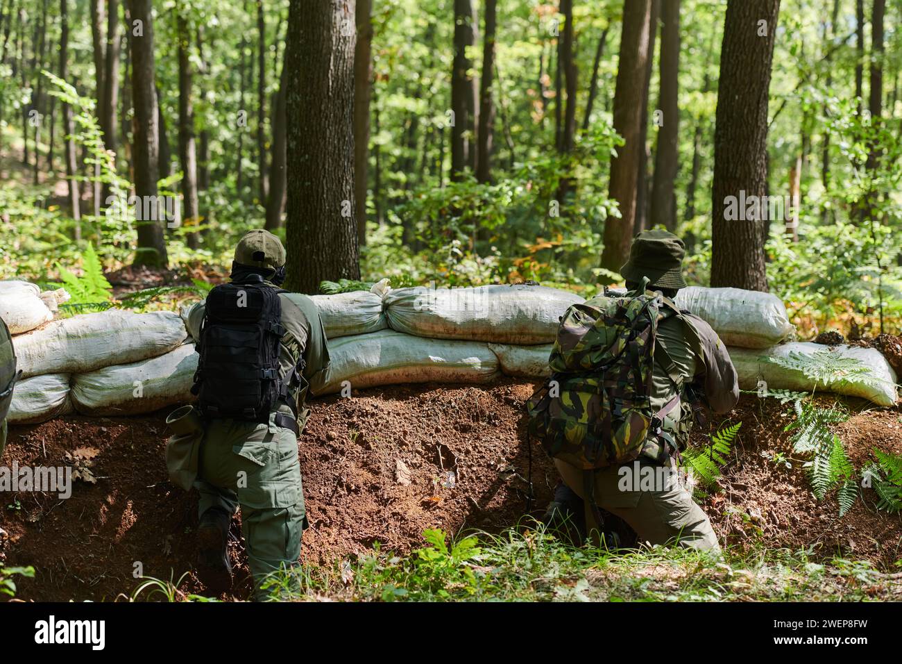 two elite soldiers stand guard, resolute and vigilant, defending the ...