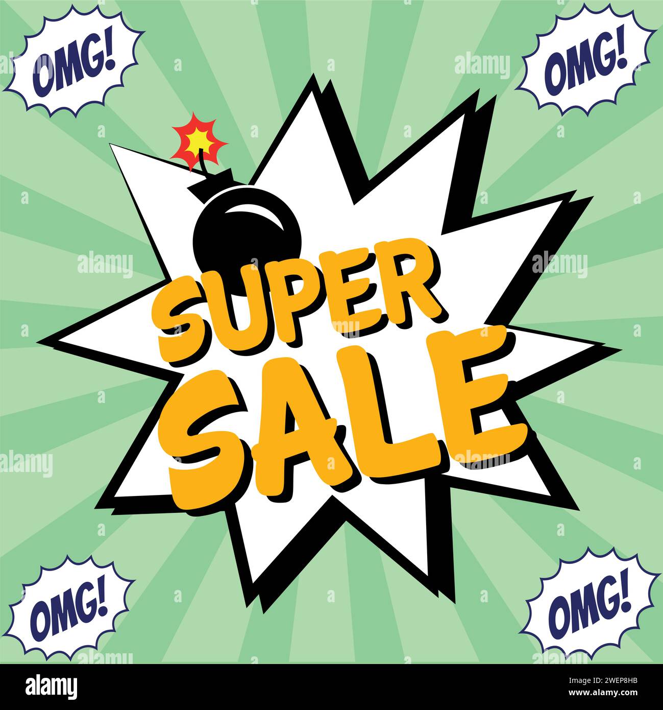 Super sales text pop art design vector image Stock Vector Image & Art ...