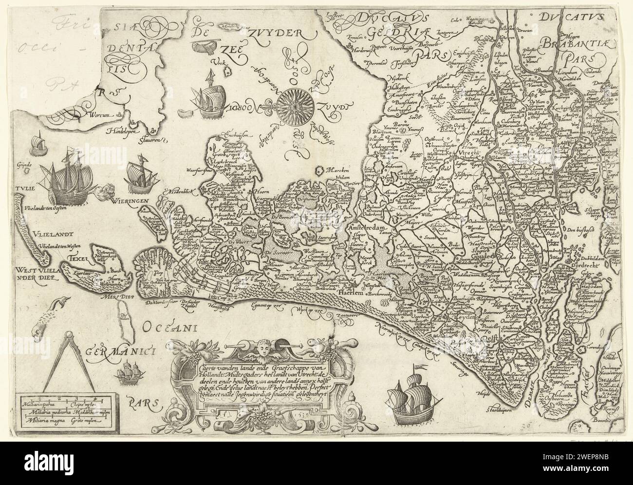 Map of Holland and Utrecht, 1589, Jan Saenredam, After Jacob van ...
