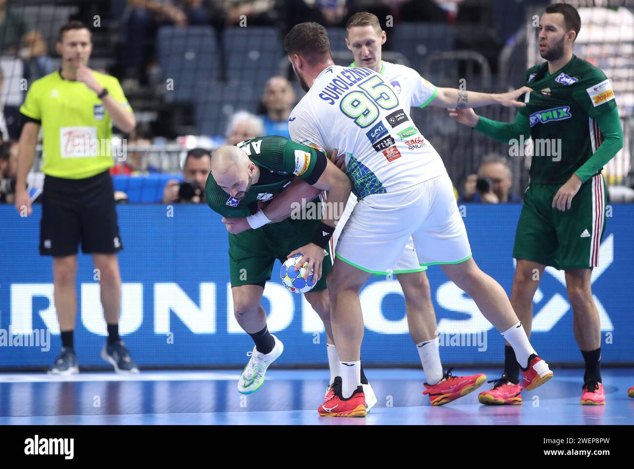 Gabor Ancsin of Hungary and Matic Suholeznik of Slovenia in action ...