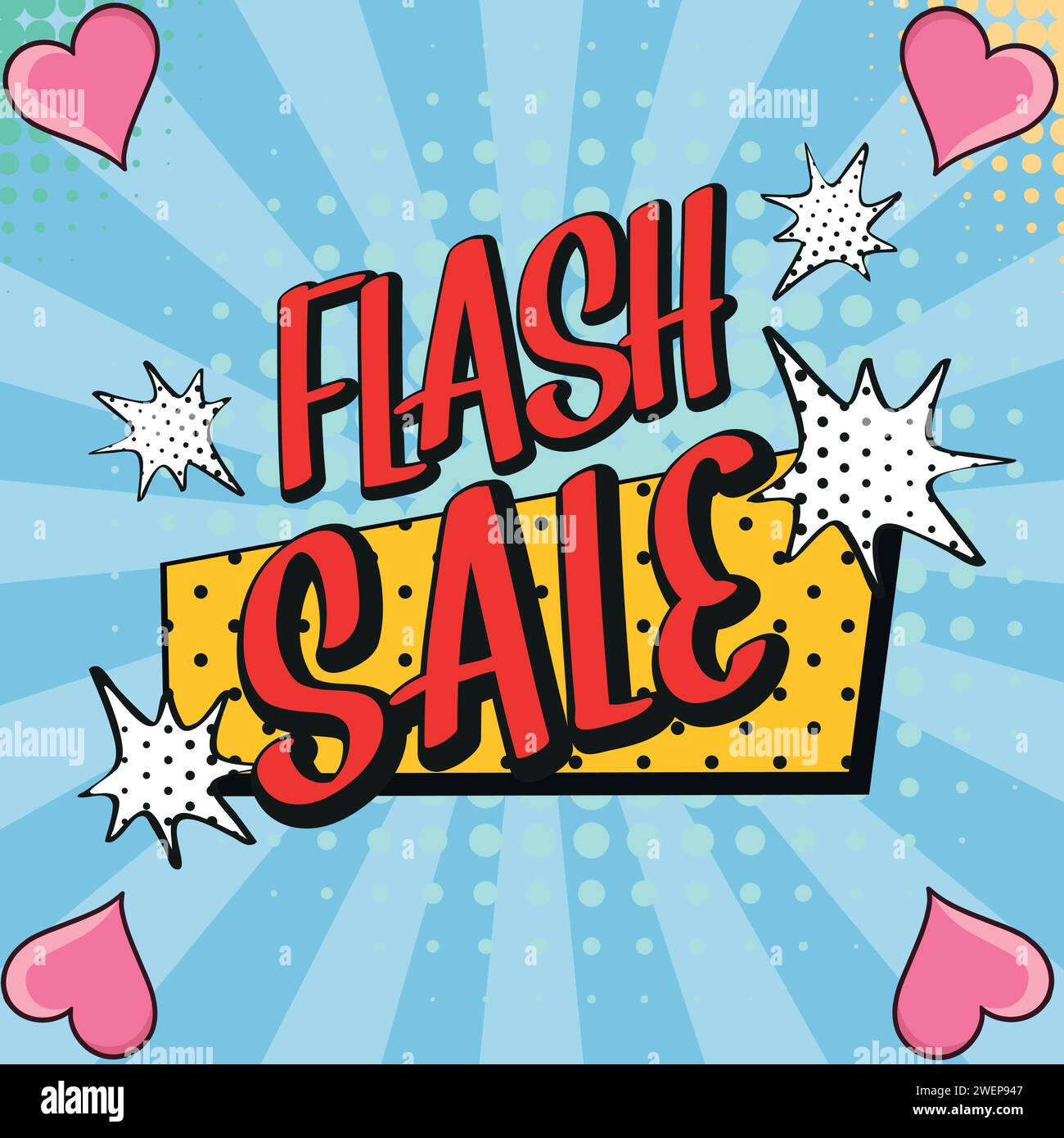 flash sales pop art huge sales text pop vector image Stock Vector Image ...