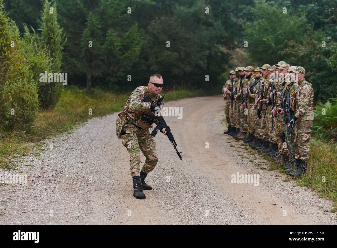 A major imparts precise military instructions to his elite unit ...